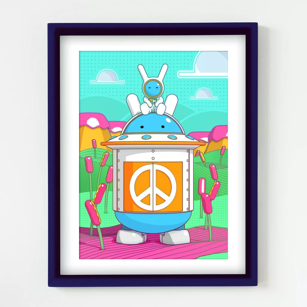 Print | Walking in the Strawberry-glazed field - Space Rabbit Studio